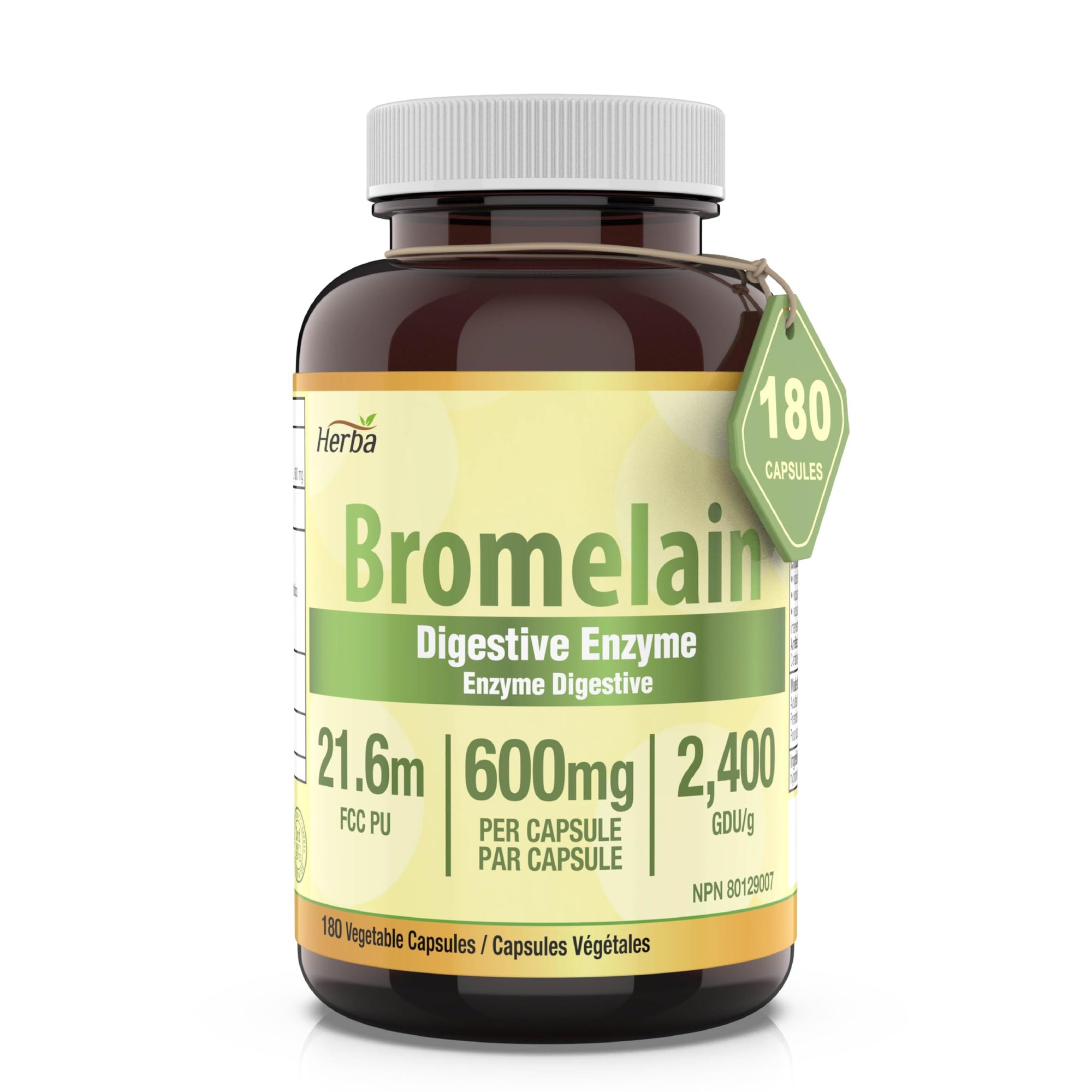 Buy Bromelain Supplement 600mg – 180 Capsules | 2,400 GDU/g Max Potency ...
