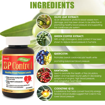 Herba BP Control - 90 Capsules | Blood Pressure Support Supplement