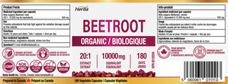 Buy Herba Organic Beetroot Supplement | 10,000mg, 180 Capsules, Made in ...