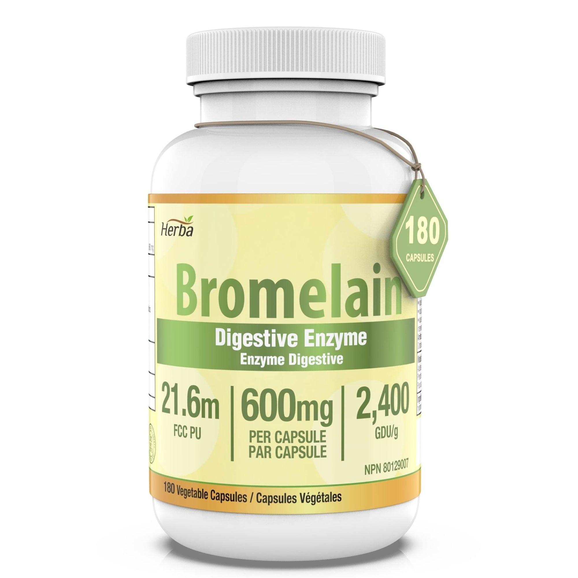 Buy Bromelain Supplement 600mg – 180 Capsules | 2,400 GDU/g Max Potency ...