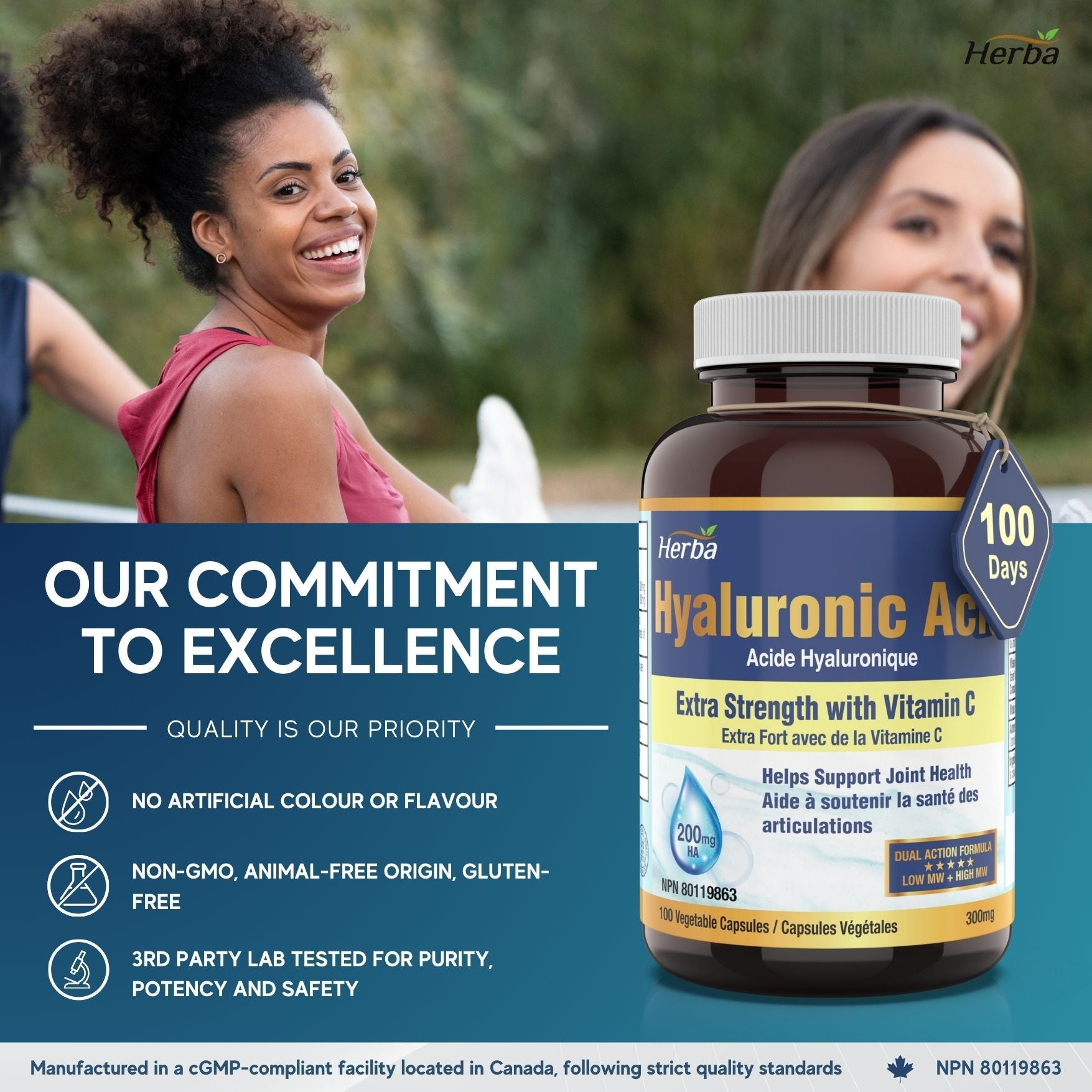 Hyaluronic Acid Supplement 200mg with Vitamin C - 100 Vegetable Capsul ...