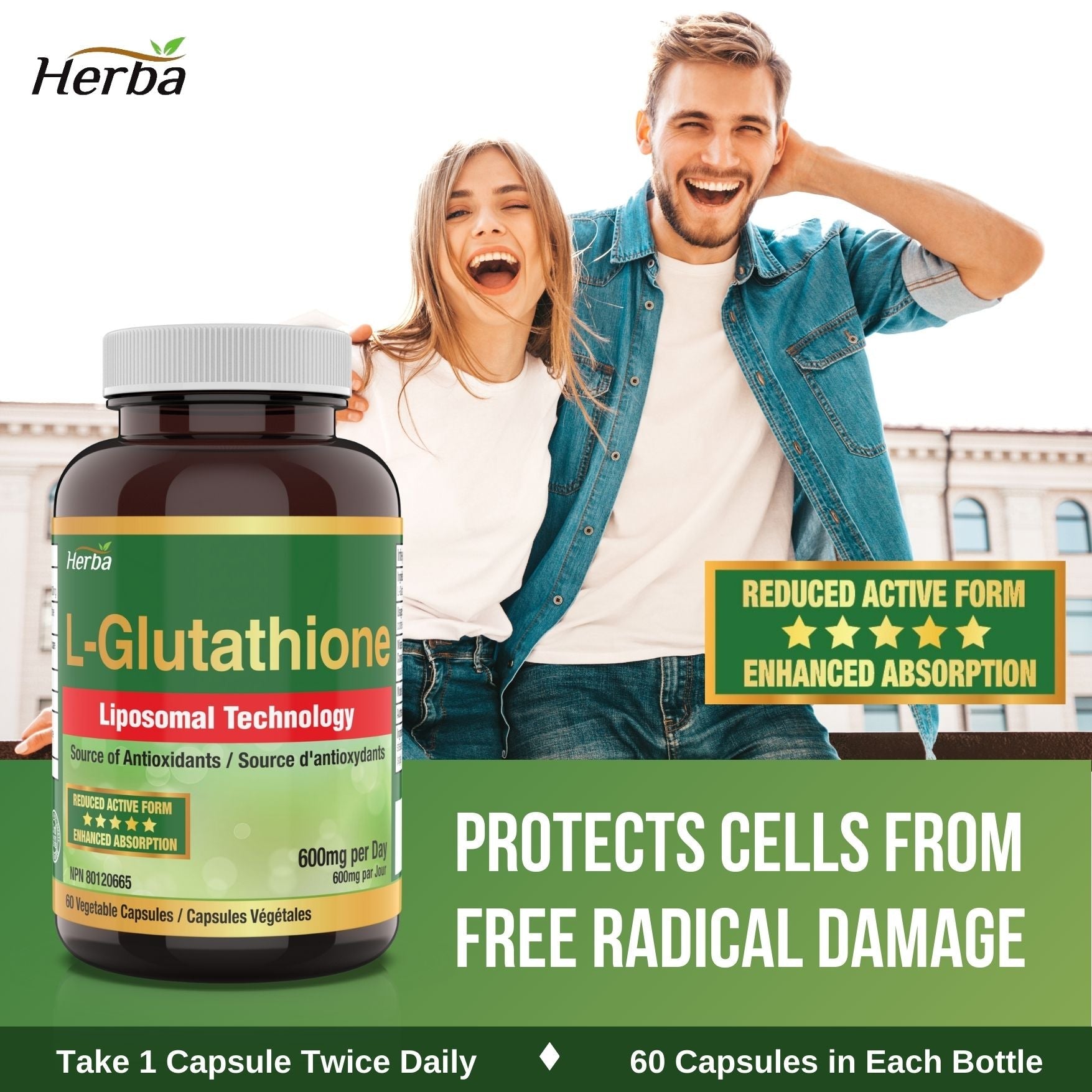 Liposomal Glutathione Supplement - 600mg Per Day | 60 Vegetable Capsul ...