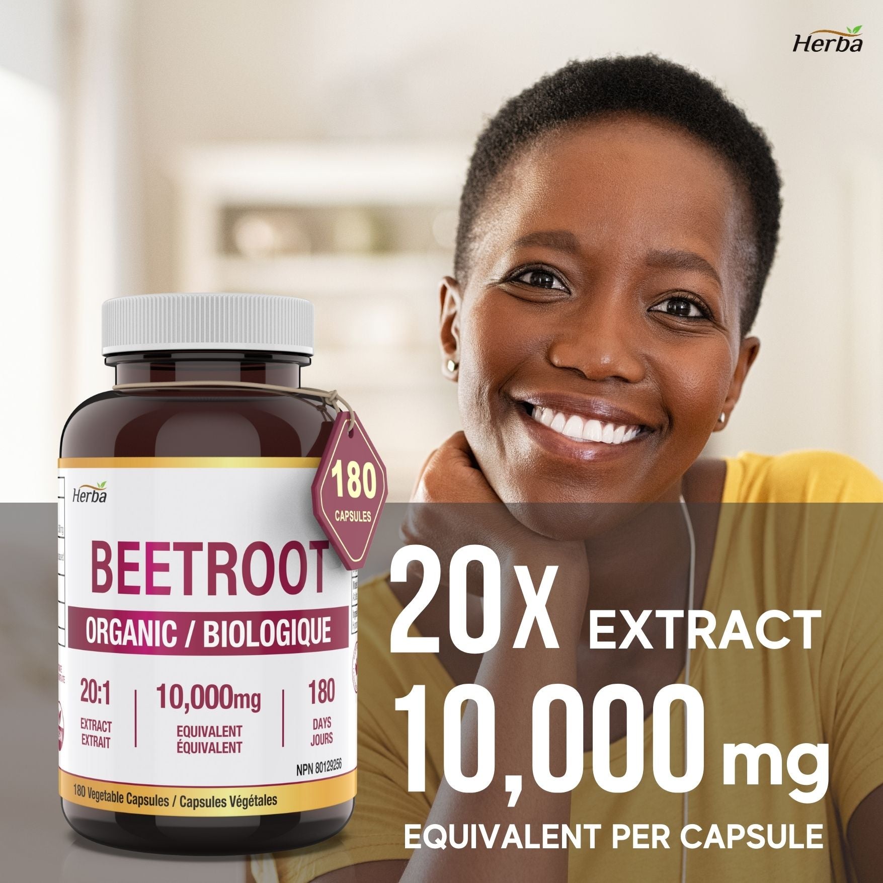 Buy Herba Organic Beetroot Supplement | 10,000mg, 180 Capsules, Made in ...