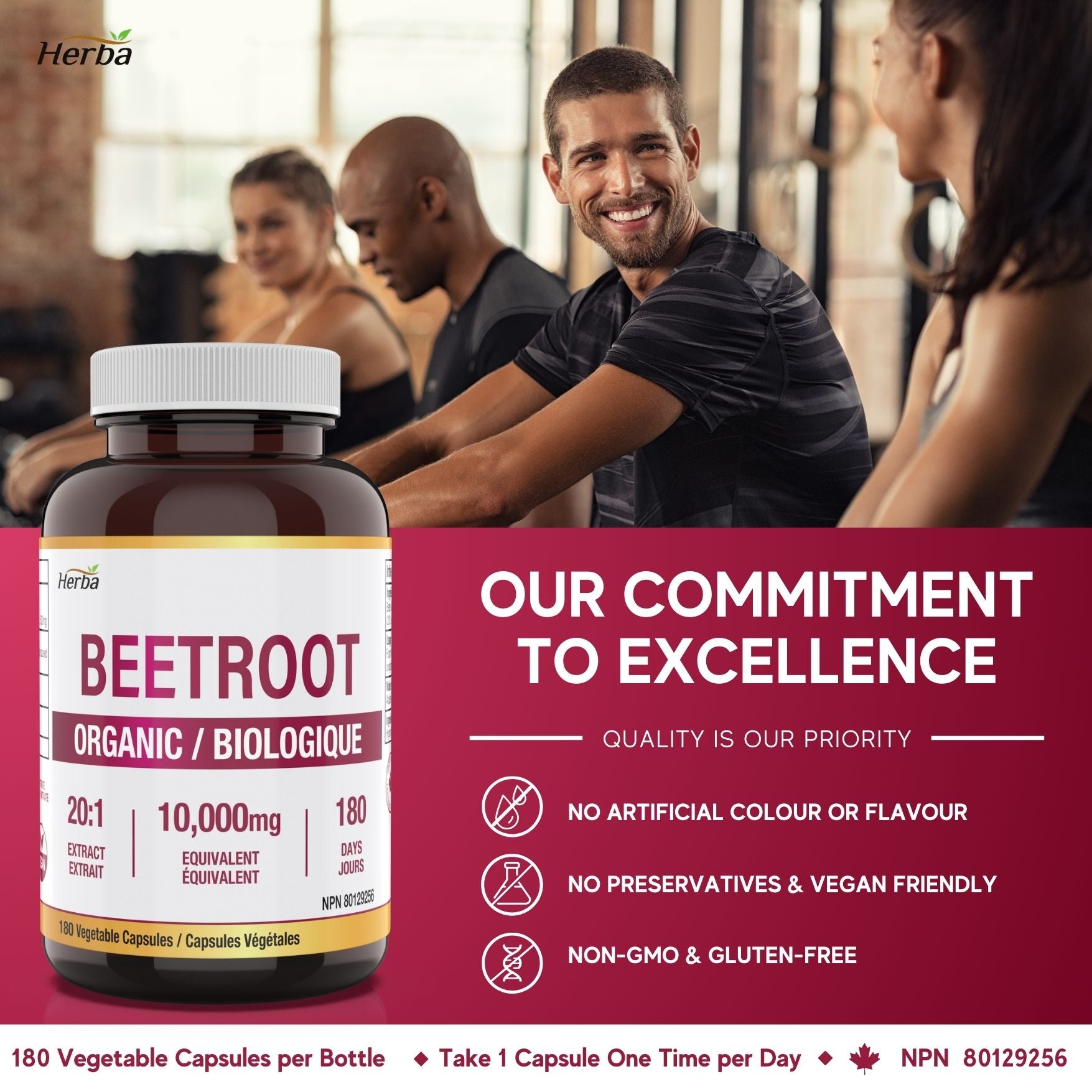 Buy Herba Organic Beetroot Supplement | 10,000mg, 180 Capsules, Made in ...