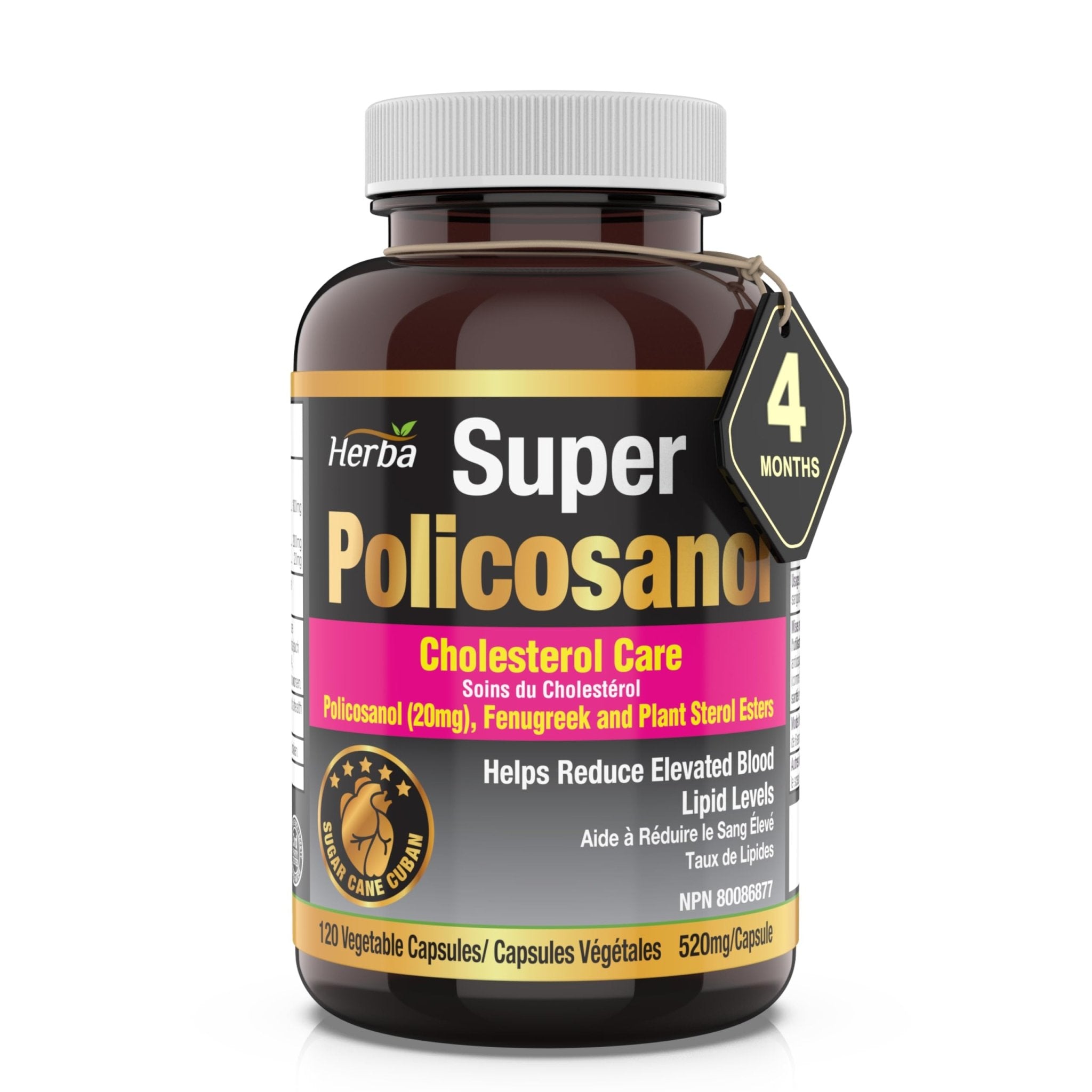 Policosanol 20mg with Fenugreek and Plant Sterol Esters - 120 Vegetabl ...