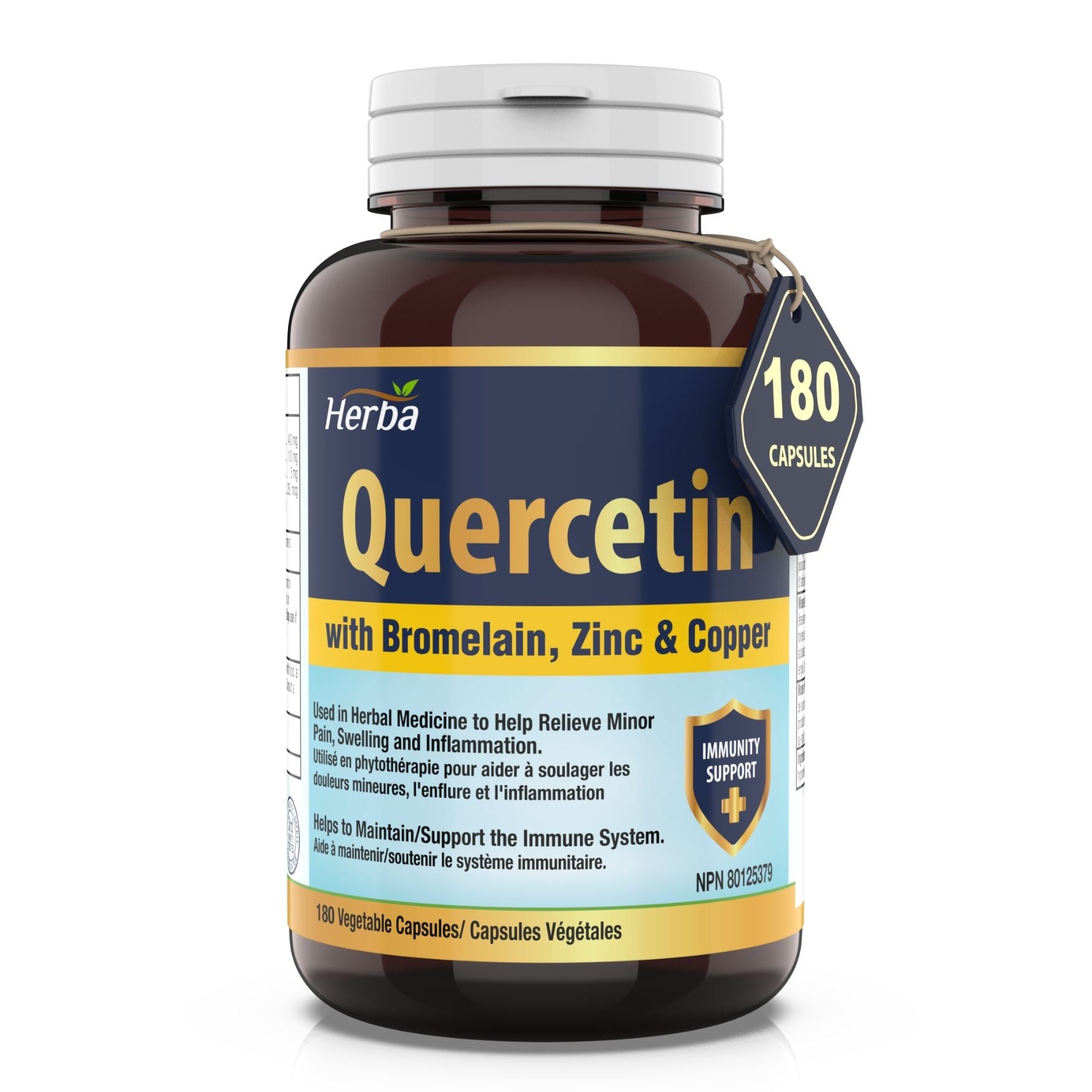 Quercetin with Bromelain, Zinc & Copper - 180 Capsules – Herba