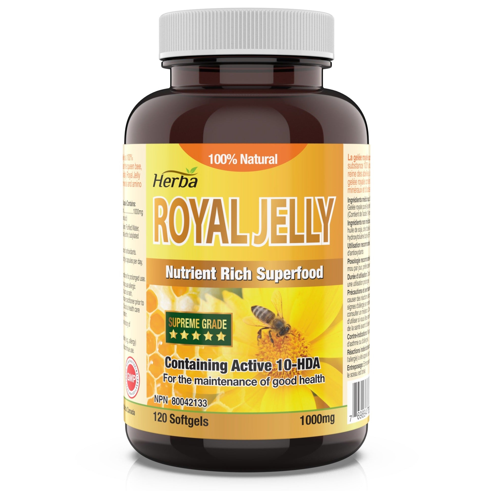 Royal Jelly Capsules 1000mg - 120 Softgels – Herba