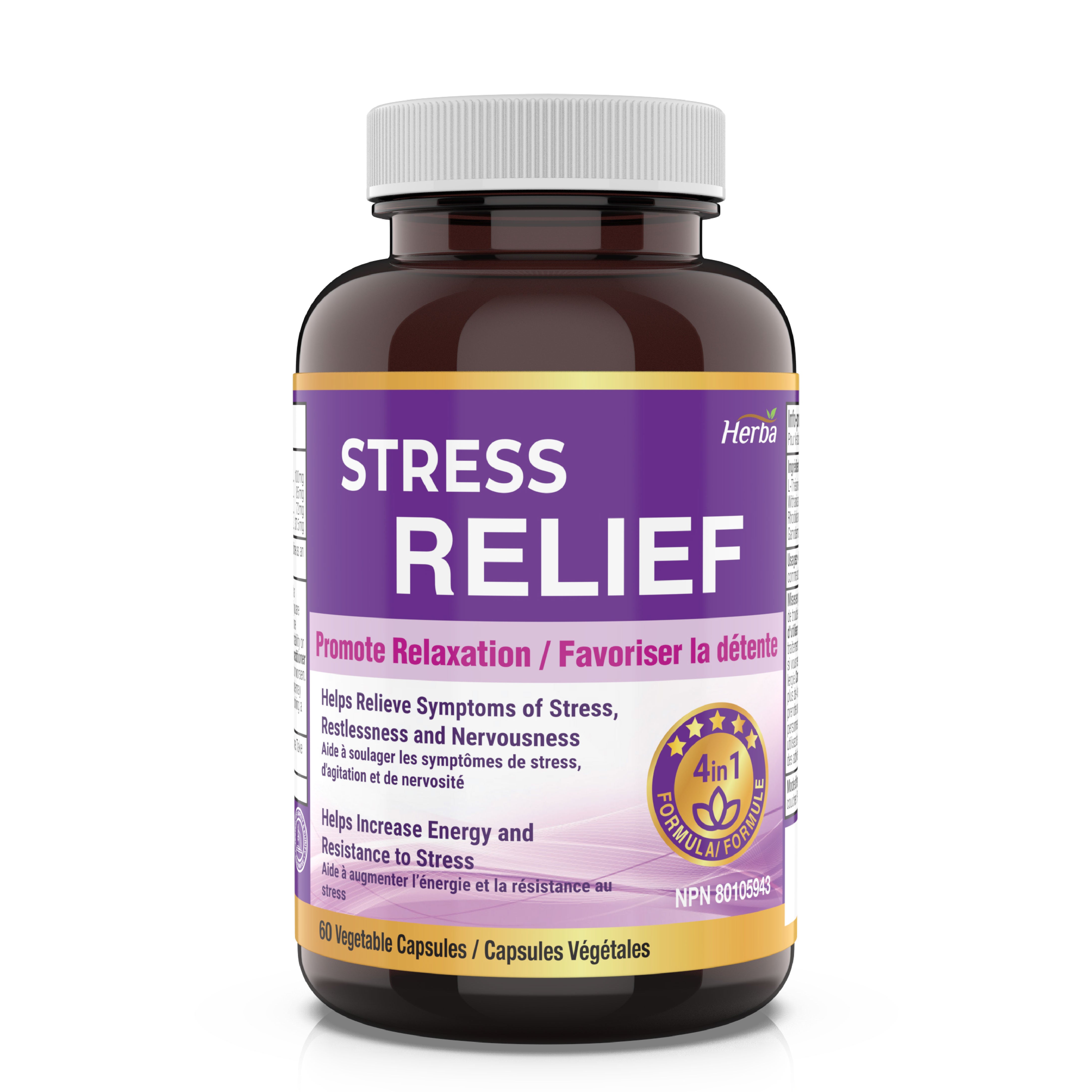 Natural Stress and Sleep Aids for Adult - Melatonin Free - 60 Capsules ...